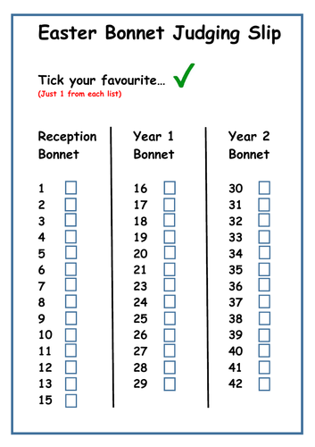 Easter Bonnet - Competition | Teaching Resources