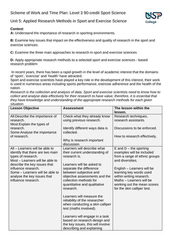 L3 BTEC Sport Science : Research Methods (2016) (Full Unit PowerPoint ...