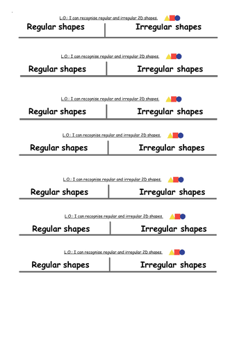 Shape properties Y1 and 2 | Teaching Resources
