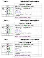 Year 5 Column Subtraction Worksheets (differentiated) and Other ...