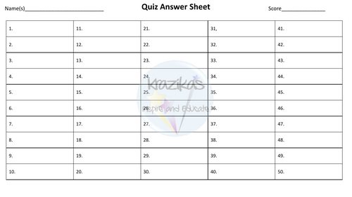GCSE PE Revision Quiz | Teaching Resources