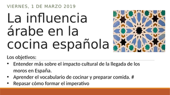 Spanish A level Arabic influence on food - full lesson | Teaching Resources