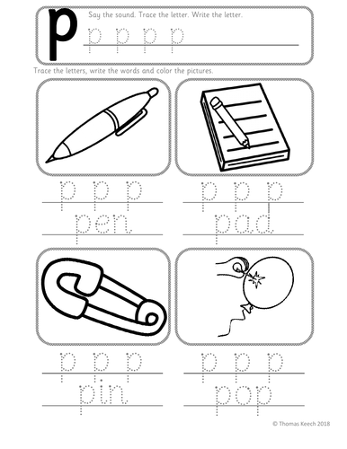 Phonics Worksheets, Lesson Plan, Flashcards - Jolly Phonics P Lesson ...
