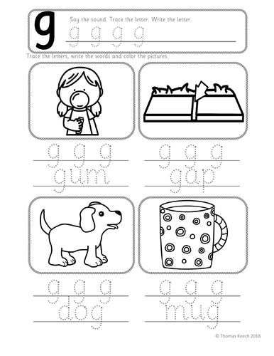 Phonics Worksheets, Lesson Plan, Flashcards - Jolly Phonics G Lesson ...
