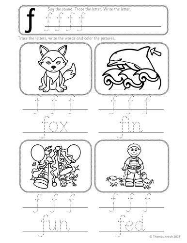 Phonics Worksheets, Lesson Plan, Flashcards - Jolly Phonics Letter F ...