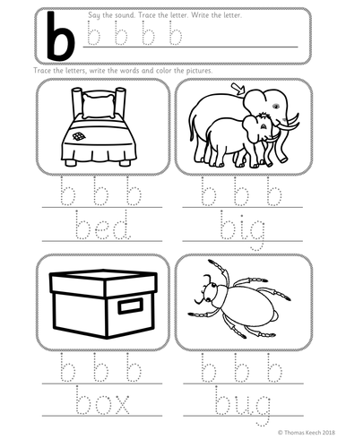 Phonics Worksheets, Lesson Plan, Flashcards - Jolly Phonics Letter B ...