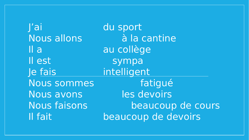 être, avoir, faire, aller - basic speaking activities - present tense ...