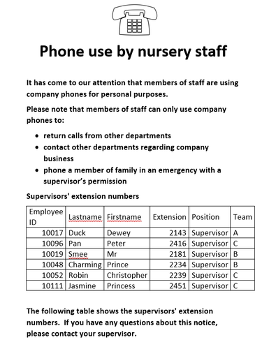 Functional Skills ICT Level 1: Preparing a notice for a noticeboard ...