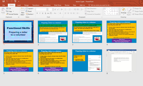 Functional Skills ICT Level 1: Preparing a letter to a volunteer ...