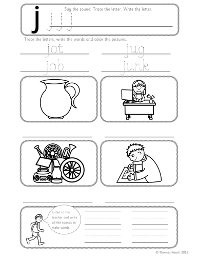 Phonics Worksheets, Lesson Plan, Flashcards - Jolly Phonics Letter J ...