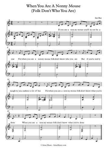 When You Are A Nonny Mouse (Folk Don't Know Who You Are) - Preschool ...