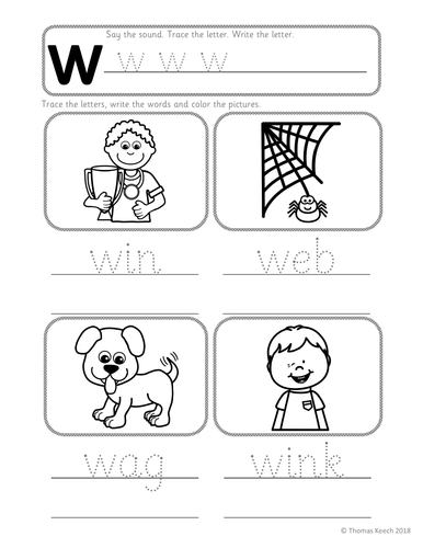 Phonics Worksheets, Lesson Plan, Flashcards - Jolly Phonics Letter W ...