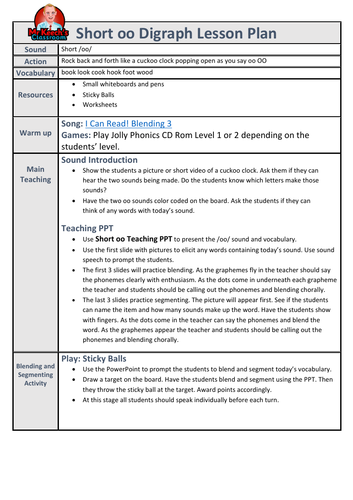 Phonics Worksheets, Flashcards - Jolly Phonics Letter Short oo Lesson ...