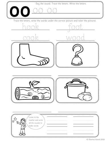 Phonics Worksheets, Flashcards - Jolly Phonics Letter Short oo Lesson ...