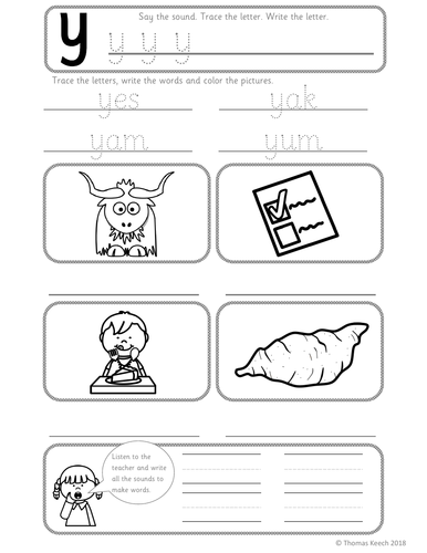 Phonics Worksheets, Lesson Plan, Flashcards - Jolly Phonics Letter Y ...