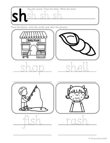 Phonics Worksheets, Lesson Plan, Flashcards - Jolly Phonics Letter sh ...