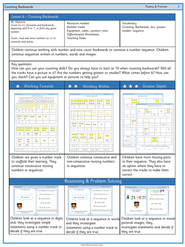 Year 1 -Autumn Block 1 - Week 2 - Place Value to 10 Differentiated ...