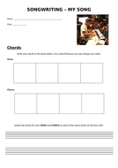 Songwriting Worksheet | Teaching Resources