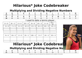 Multiplying and Dividing Negative Numbers Codebreaker by kirbybill | Teaching Resources
