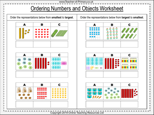 Ordering Objects And Numbers Year 2 Teaching Resources