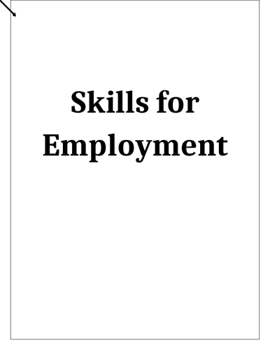 Skills for Employment Booklet | Teaching Resources