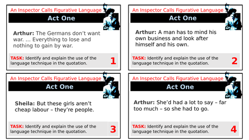 An Inspector Calls Task Cards | Teaching Resources