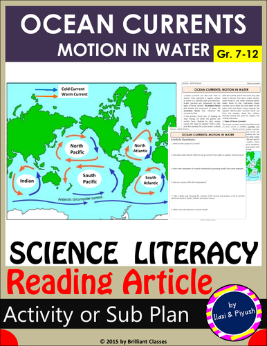Science Literacy Reading Article: OCEAN CURRENTS: MOTION IN WATER ...
