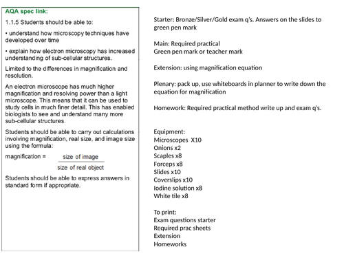 Microscopes required practical | Teaching Resources Microscopes required practical | Teaching Resources