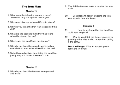 Year 5 and 6 Literacy unit plan based on The Iron Man | Teaching Resources