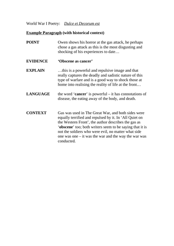 World War I Poetry: Wifred Owen | Teaching Resources