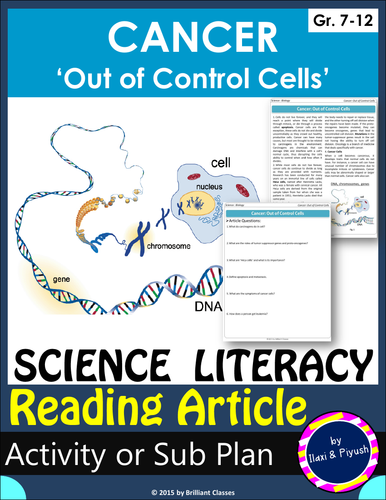 Science Literacy Reading Article: Cancer: Out of Control Cells ...