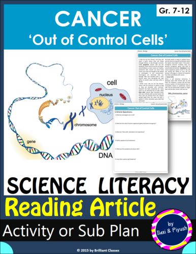 Science Literacy Reading Article: Cancer: Out of Control Cells ...