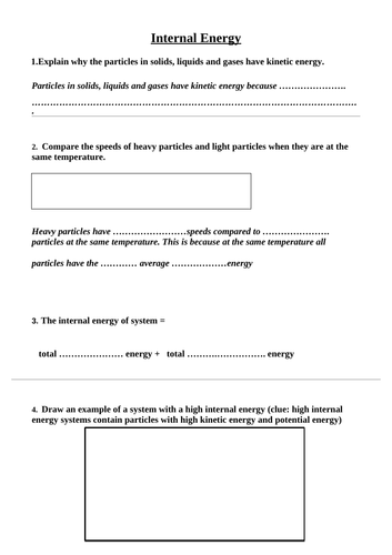 GCSE Physics: Internal Energy | Teaching Resources