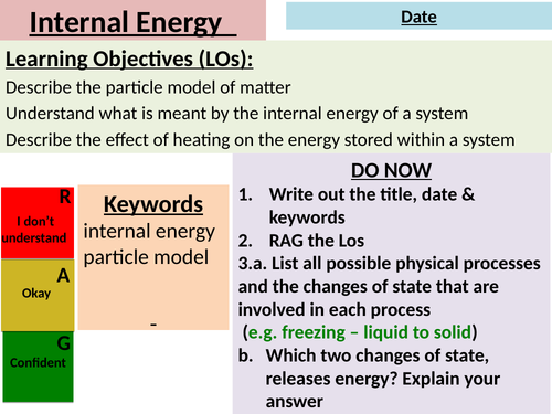 GCSE Physics: Internal Energy | Teaching Resources