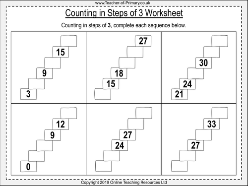 Counting in Steps of 3 - Year 2 | Teaching Resources