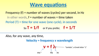 Intro to the gcse wave equation | Teaching Resources