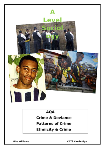Ethnicity and crime booklet A level Sociology booklet | Teaching Resources
