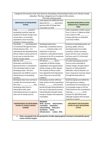 Component 3: Global Politics - Global governance: environmental ...
