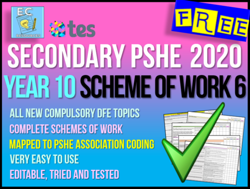 Year 10 PSHE Scheme of Work 6 RSE | Teaching Resources
