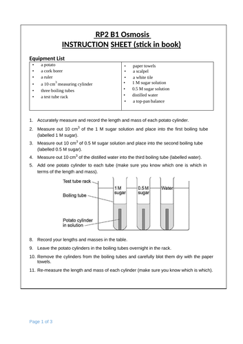 Osmosis required practical | Teaching Resources