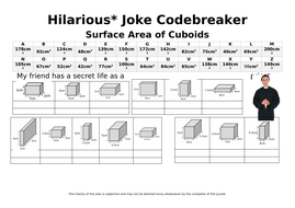 Surface Area of Cuboids Codebreaker | Teaching Resources