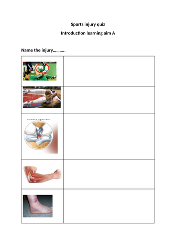 Btec Sport Level 3 Unit 17 Sports Injury management | Teaching Resources