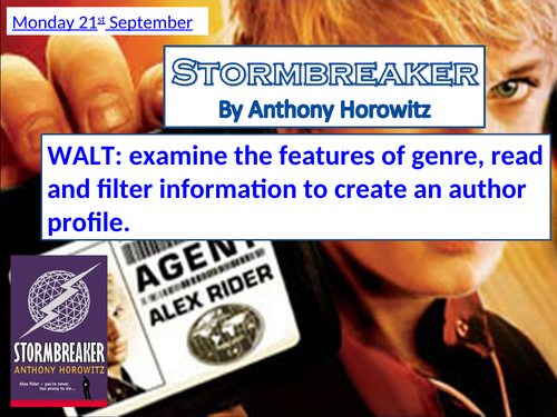 Stormbreaker By Anthony Horowitz Ready-to-use lessons for Chapters 1 ...