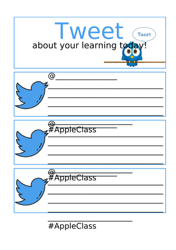 Tweet template | Teaching Resources