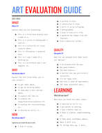 Art Evaluation Guide | Teaching Resources
