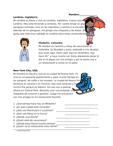 El Tiempo en mi Ciudad: The Weather in My City Easy Spanish Reading ...