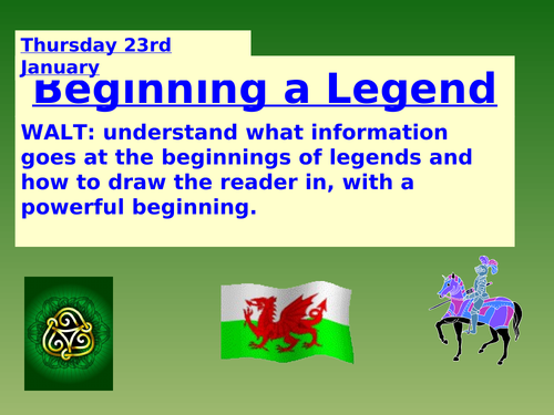 Welsh Legends ~ COMPLETE SET OF 12 LESSONS ~ 3 WEEKS OF LESSONS ...