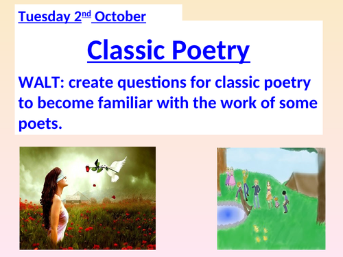CLASSIC POETRY ~ A COMPLETE UNIT OF WORK | Teaching Resources