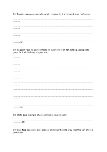 Entire unit of Chapter 9 - IGCSE PE - Psychology | Teaching Resources