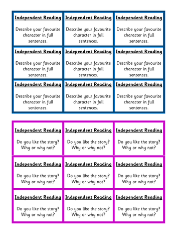 Independent Reading Qs Yr2 - fiction | Teaching Resources